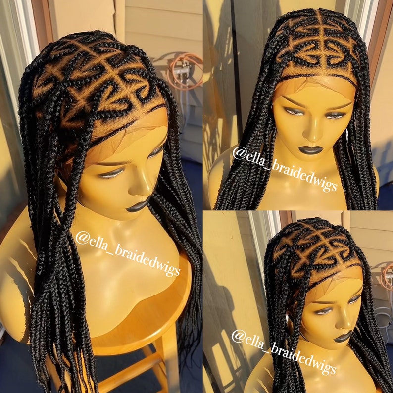 Heart Conrow Breaded Wigs Faux Locs Dreadloc Wig Box Braided - Etsy