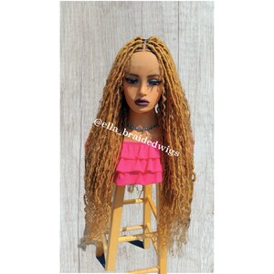 Faux Locs Full Lace Wig With Human Hair Curls Braided Wigs for Black ...