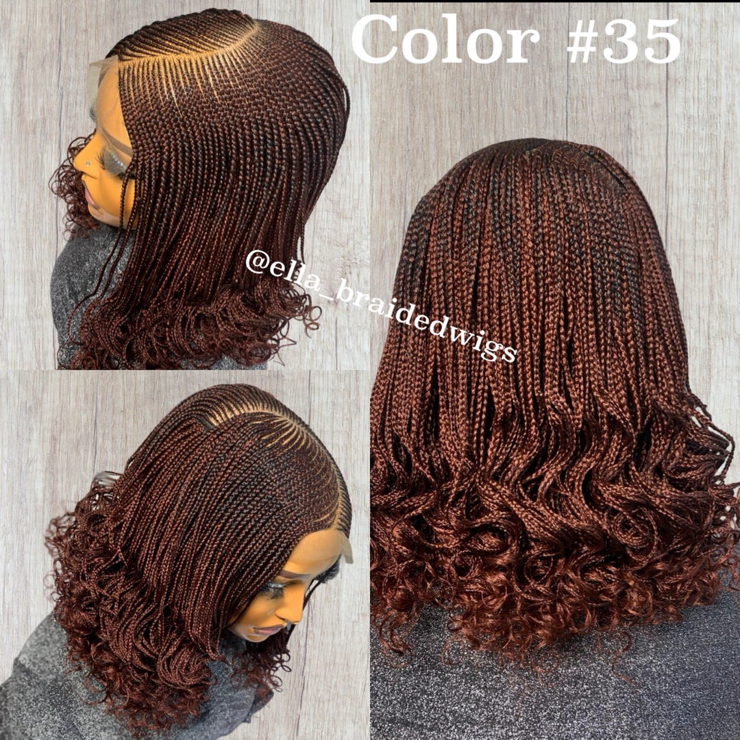 Braided Wigs for Black Women Conrow Wig - Etsy
