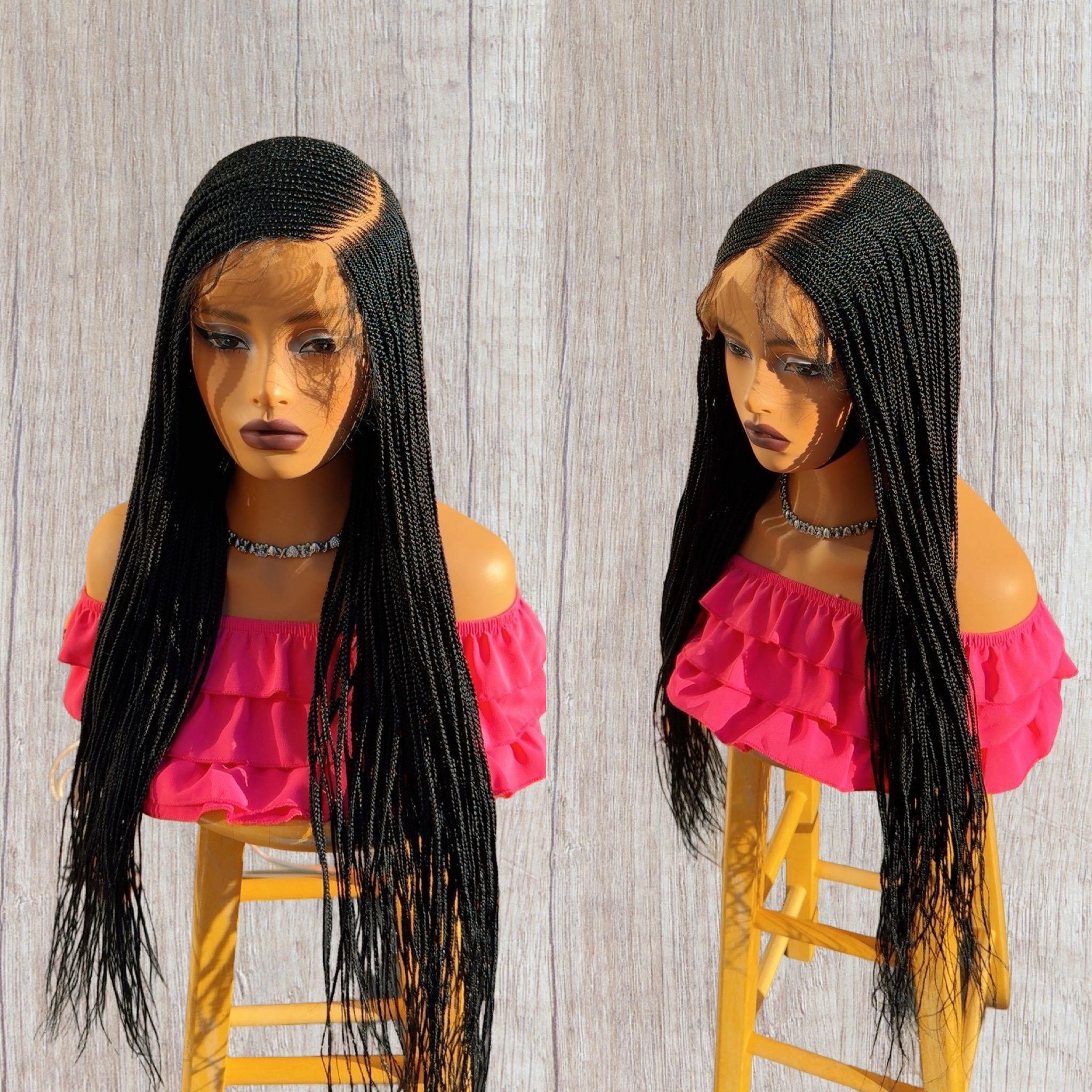 Closure Lace Conrow Wig Braided Wigs for Black Women Conrow Braided ...