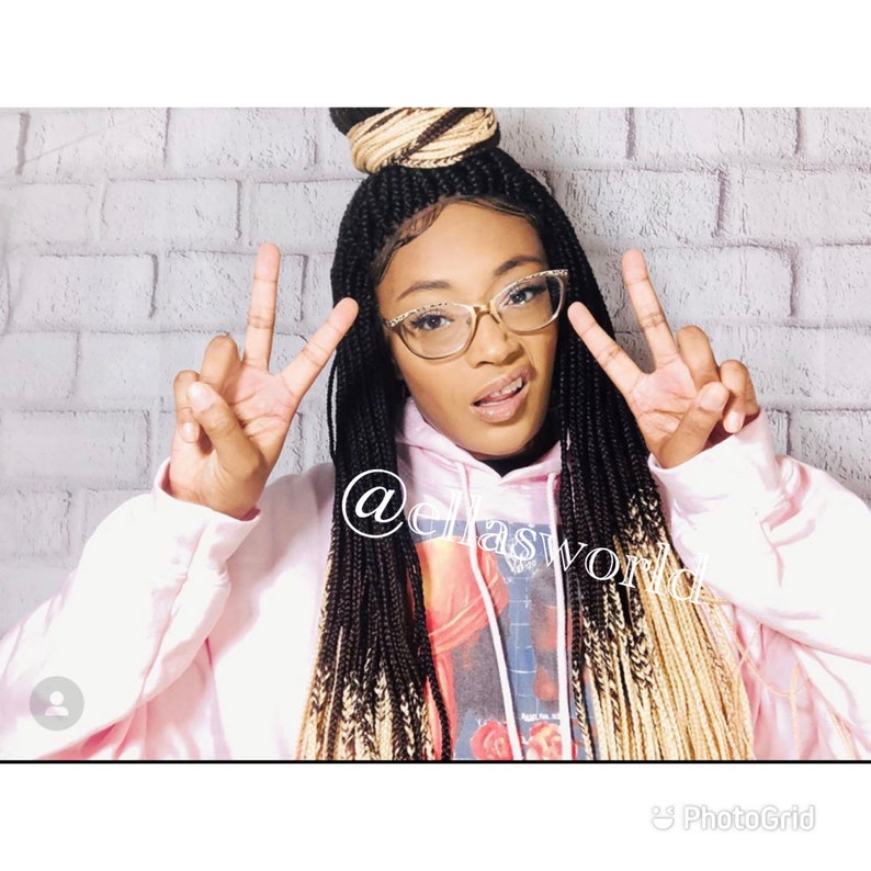 Ombré Medium Box Braids Wig - Etsy