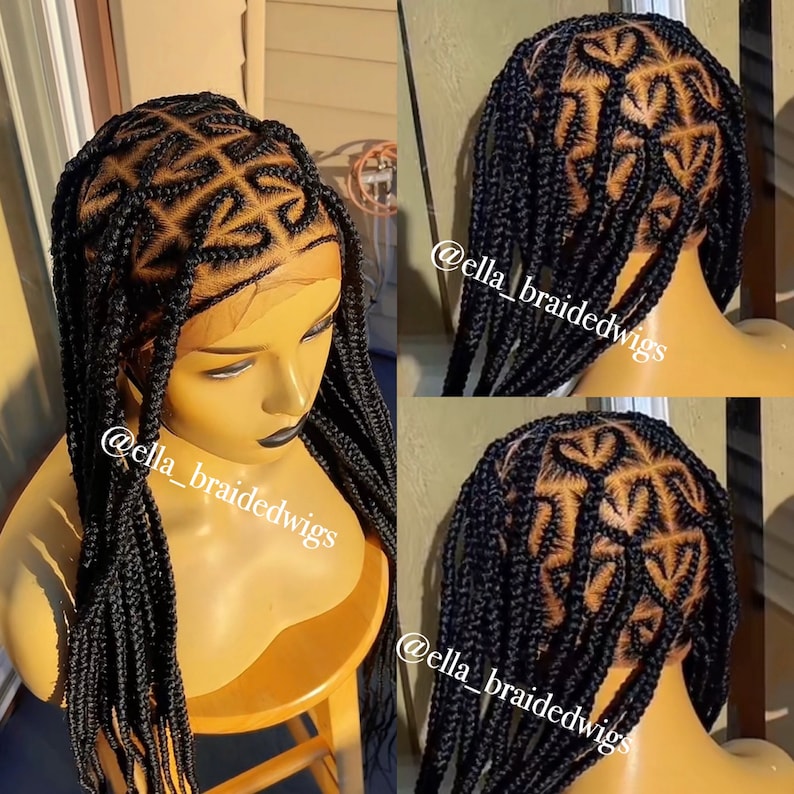Heart Conrow Breaded Wigs Faux Locs Dreadloc Wig Box Braided Wig ...