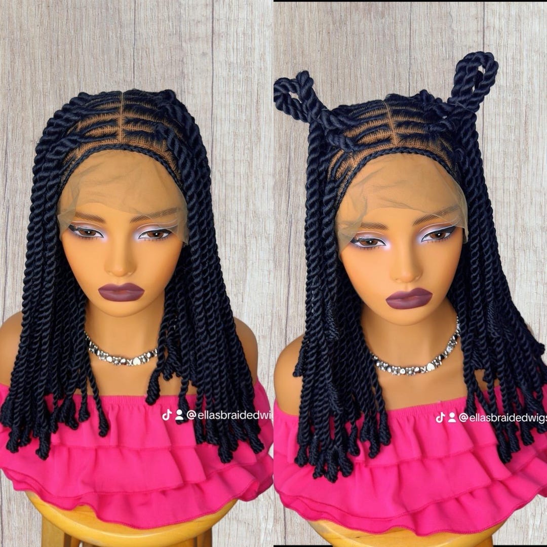 Braided Wigs for Black Women Criss Cross Twists Full Lace Wig - Etsy