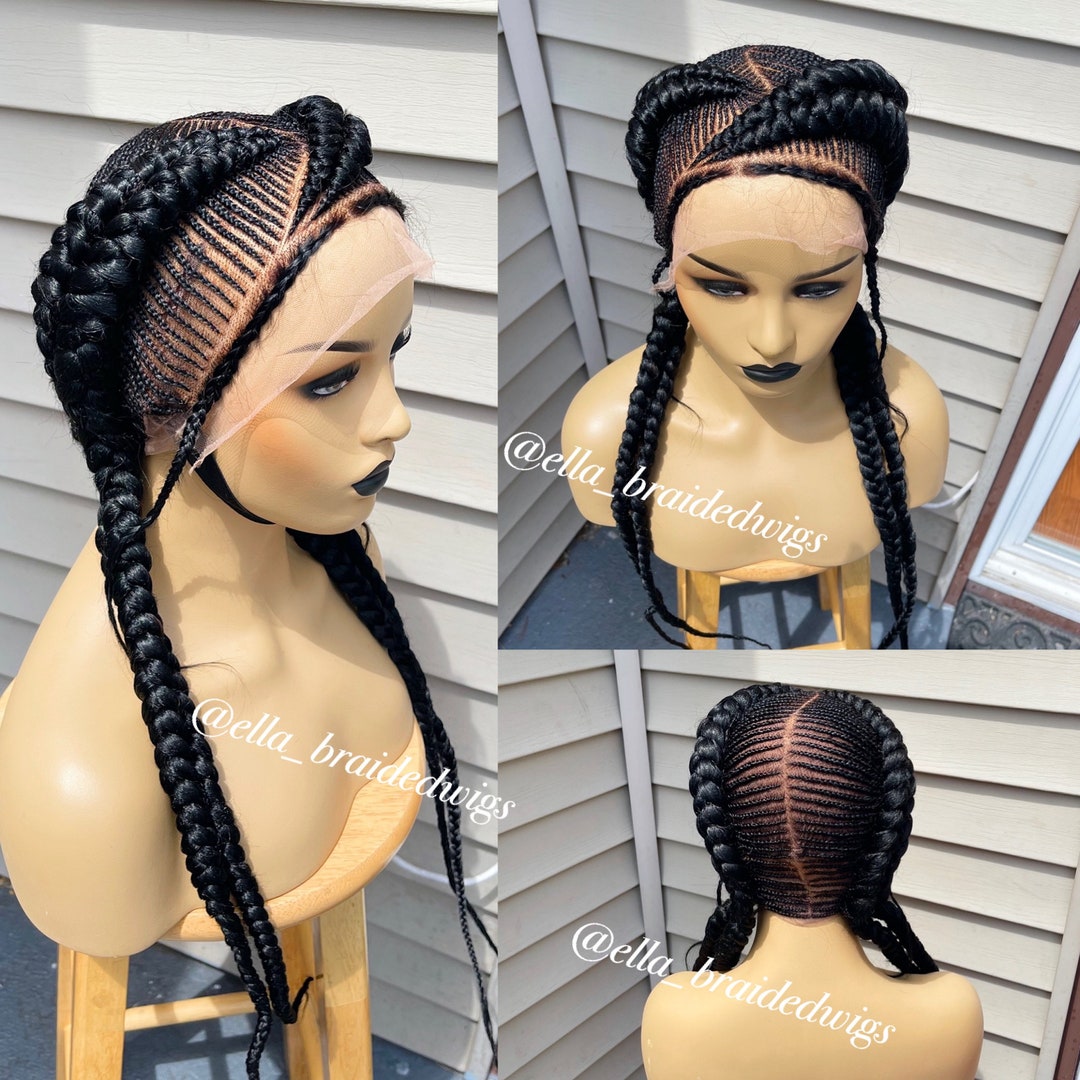Full Lace Conrow Wig for Black Women - Etsy