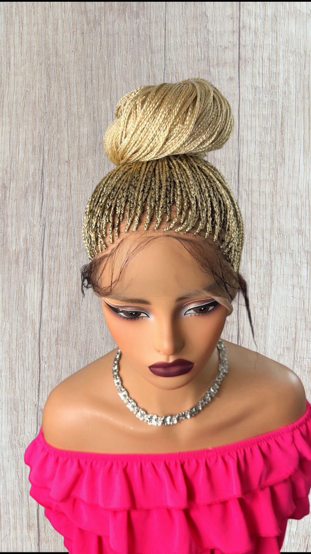 Full Lace Blond Micro Braids Wig Braided Wigs for Women - Etsy