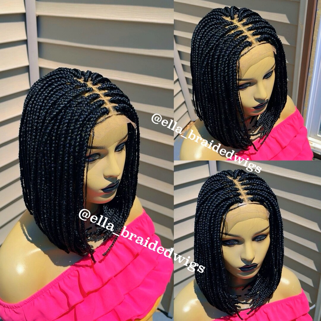 Bob Box Braids Wig Braided Wigs for Black Women - Etsy