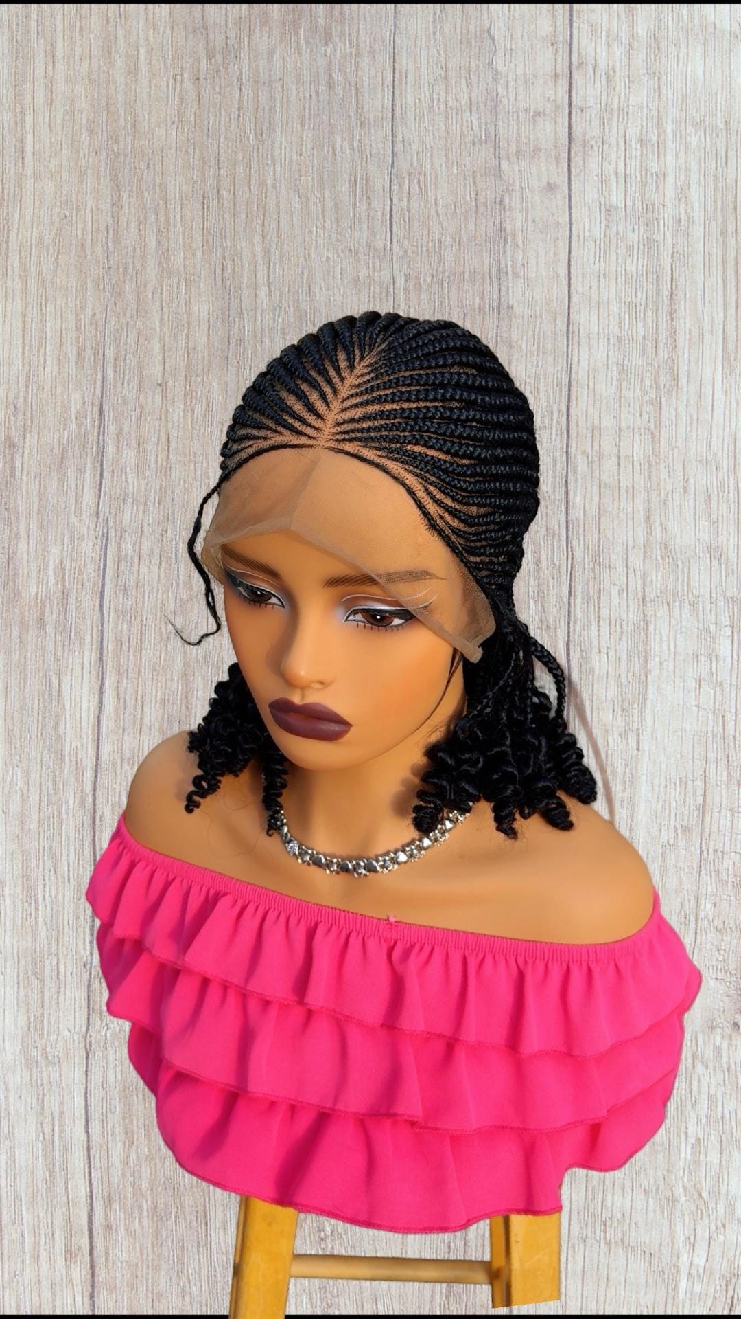 Braided Wig for Black Women Conrow Full Lace Wig - Etsy