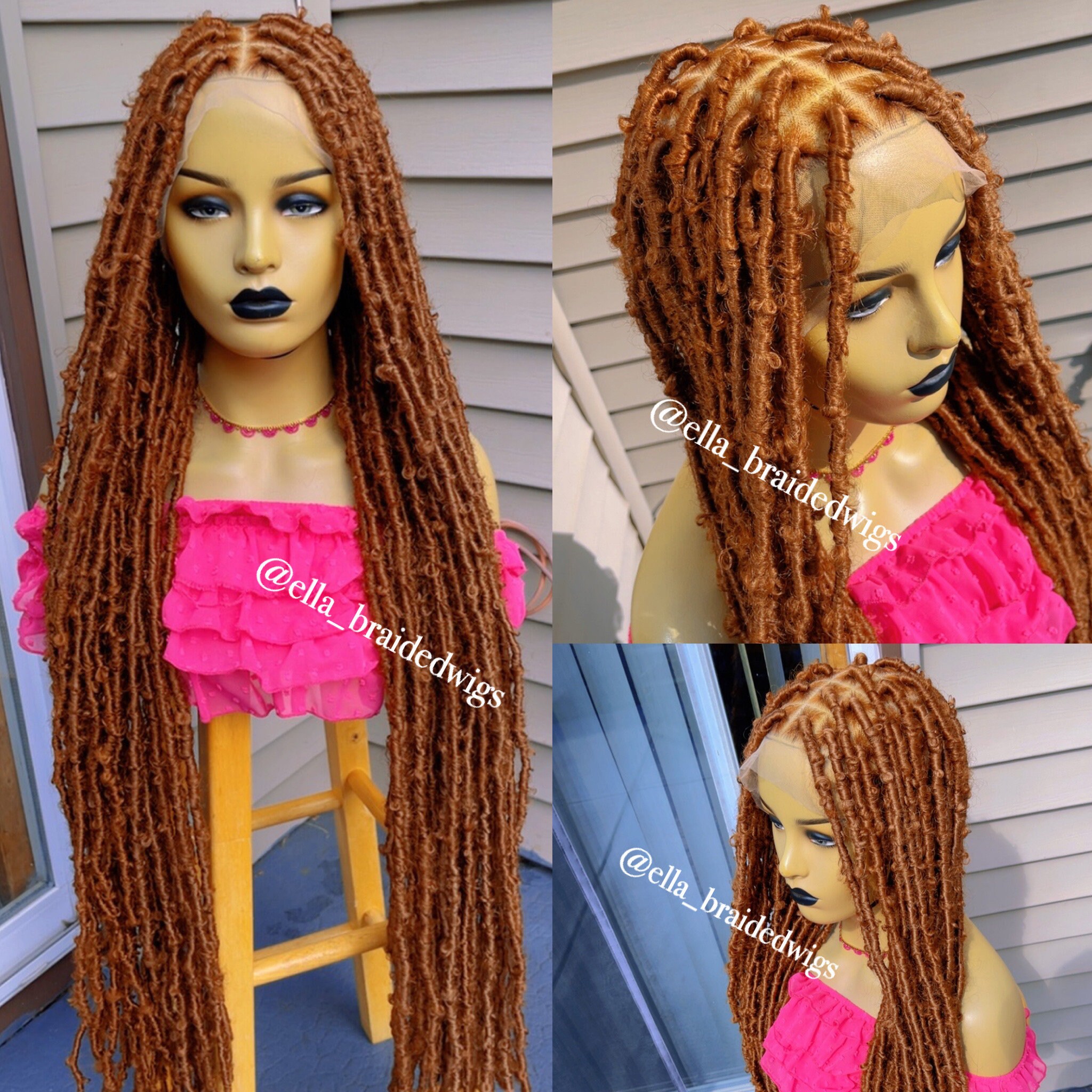 Full Lace Distressed Locs Box Braids Wig Passion Twist Wig Senegalese ...