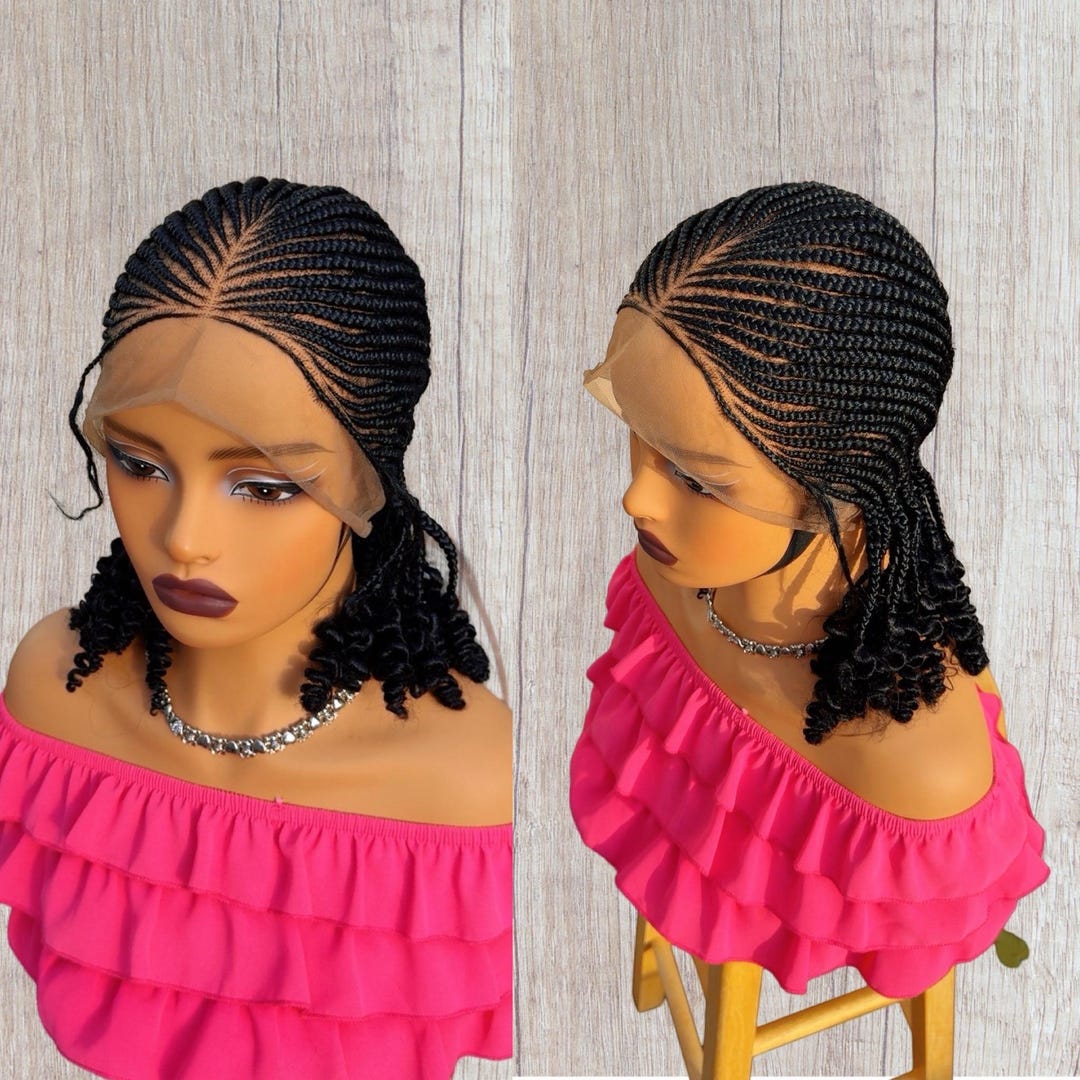 Braided Wig for Black Women Conrow Full Lace Wig - Etsy