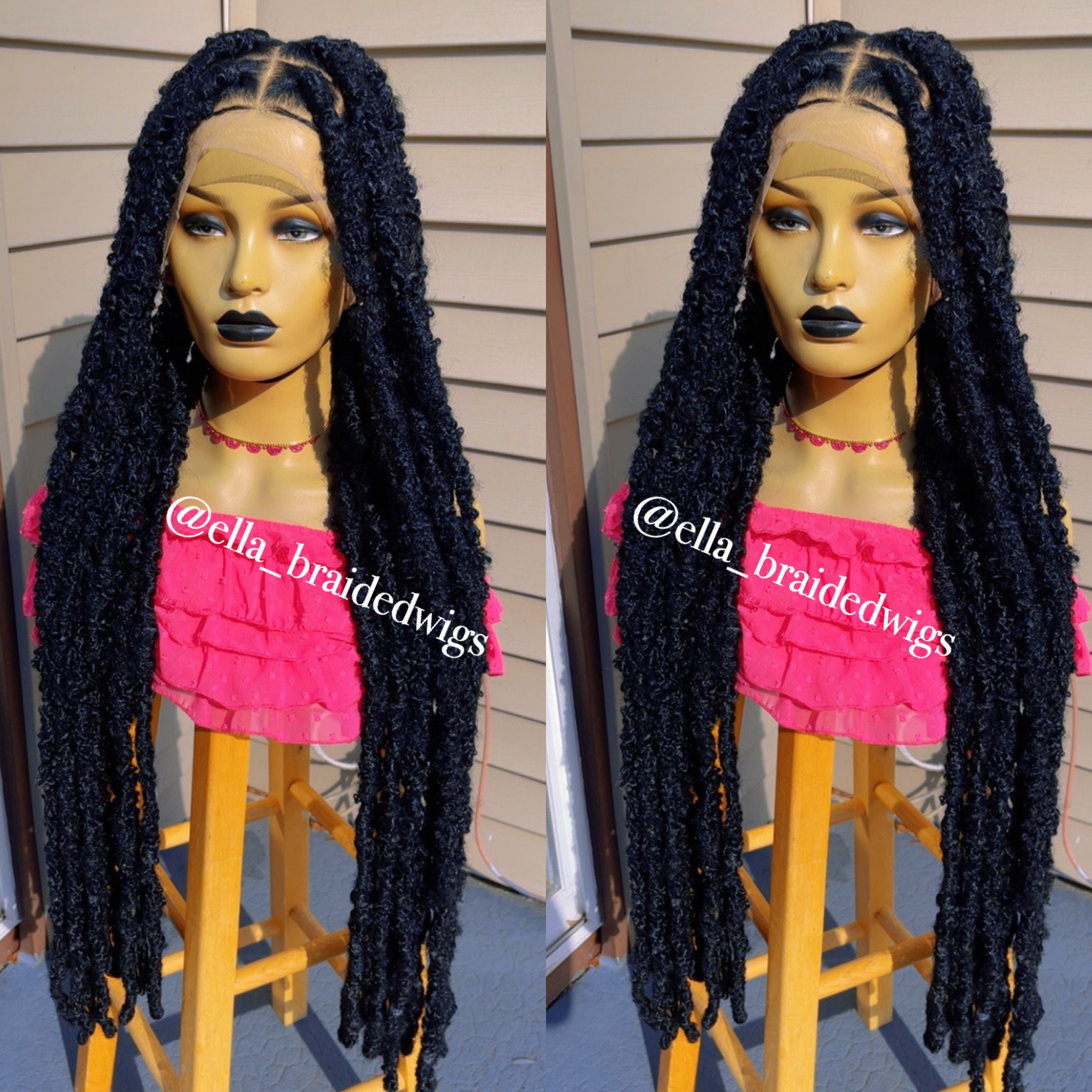 Braided Wig for Black Women Butterflies Locs Faux Locs Soft - Etsy