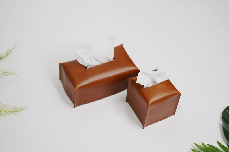 Leather Tissue Box Cover - Etsy