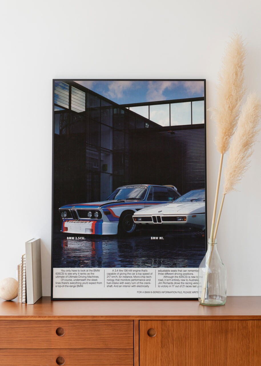 BMW Advertising Poster, 90s BMW M-style Print, Vintage Design, Racing Ad Wall Art, Magazine ...