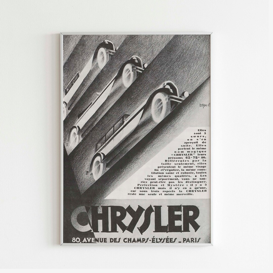 Chrysler Advertising Poster 50s Vogue Magazine Advertisement - Etsy