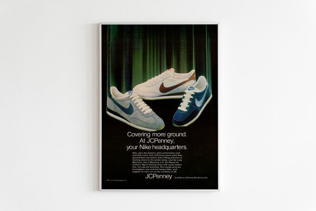 Nike Monterey Advertising Poster, 90s Style Shoes Print, Vintage Ad ...
