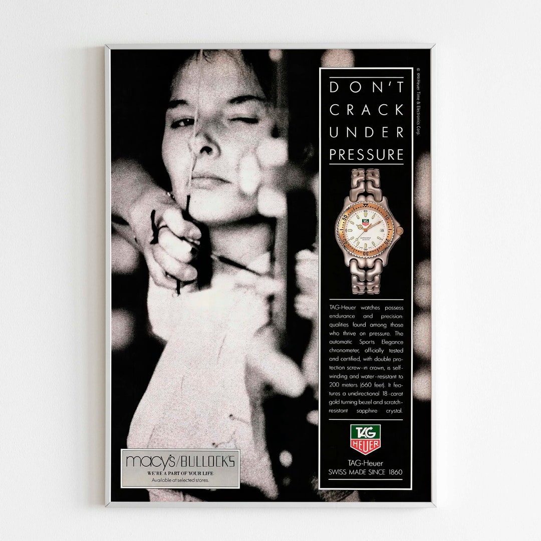 TAG Heuer Watch Advertising Poster Vintage Design Magazine - Etsy