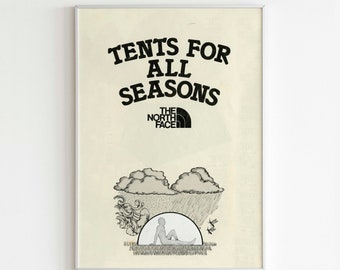 The North Face Advertising Poster, 80s Style Outdoor Print, Vintage Ad ...
