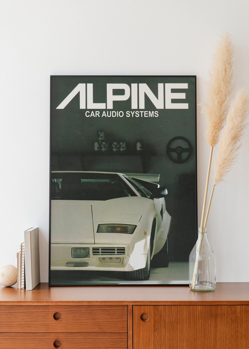 Alpine Sound System Advertising Poster, Racing 90s Style Print, Vintage ...