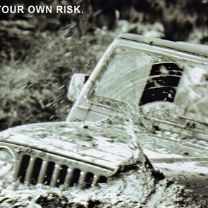 Jeep Wrangler Rubicon Advertising Poster, USA Car 70s Style Print ...