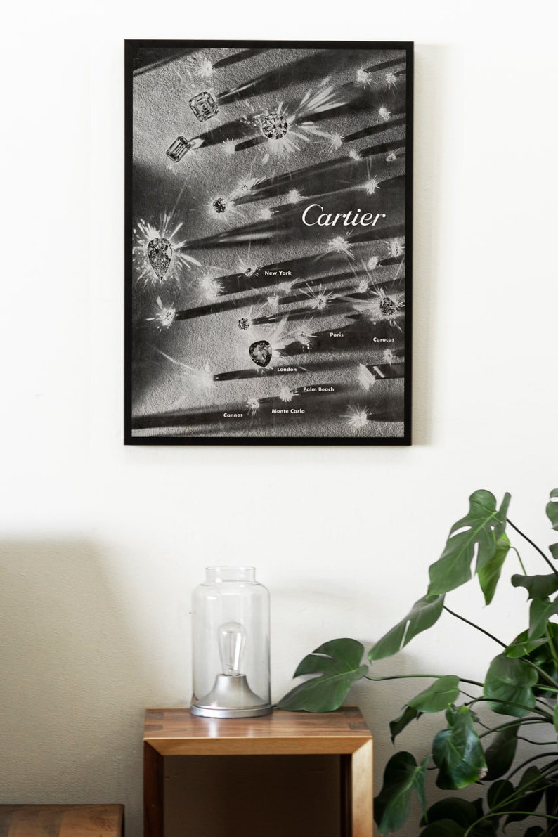 Cartier Advertising Poster 70's Diamonds Style Print - Etsy