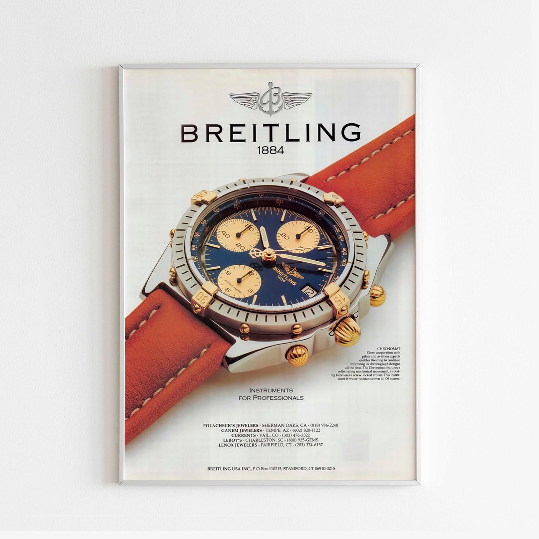 Breitling Watch Advertising Poster Vintage Design 90's - Etsy