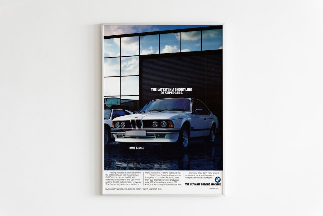 BMW Advertising Poster, 90s BMW M-style Print, Vintage Journal Design, Racing Ad Wall Art ...