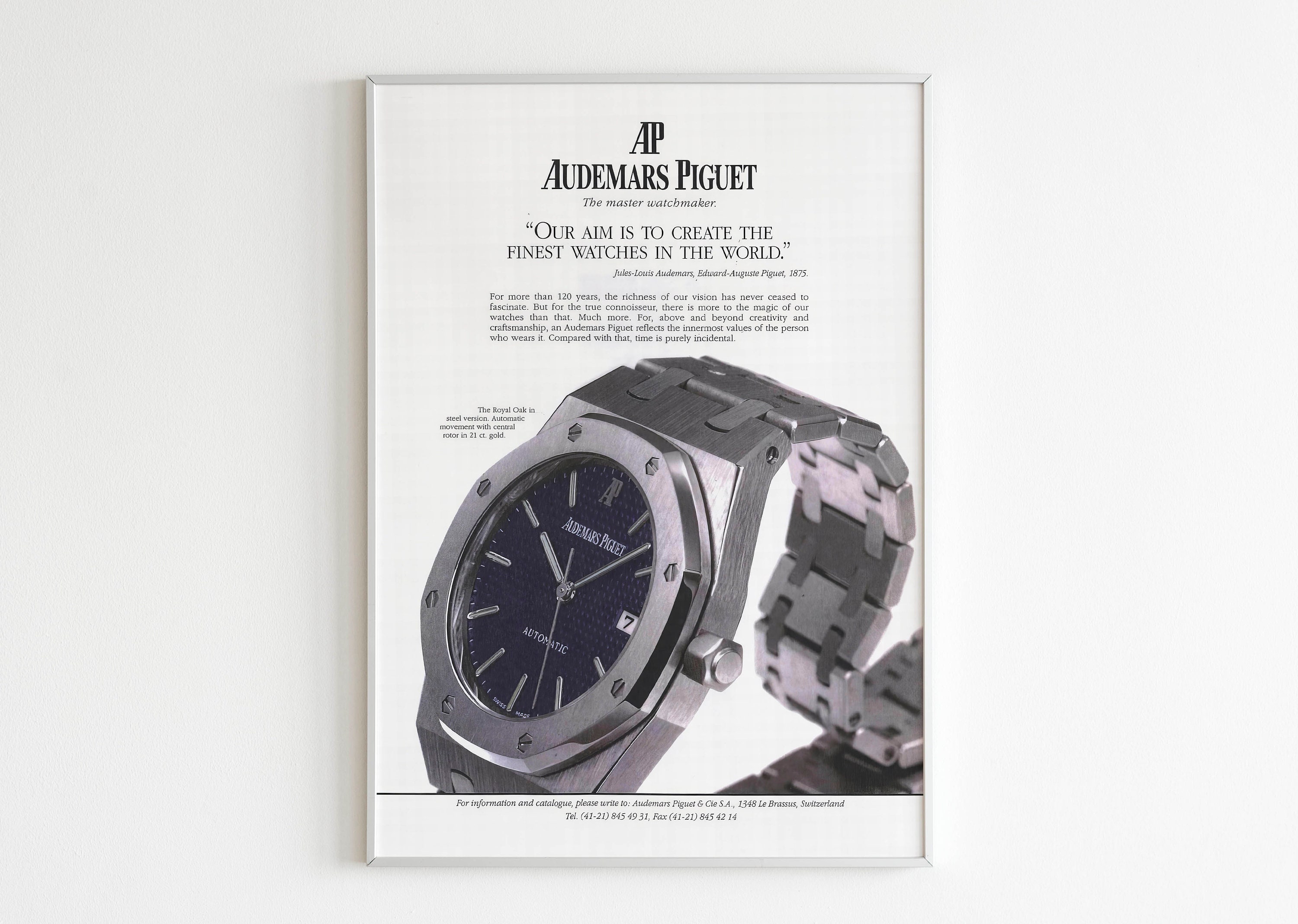 Audemars Piguet Royal Oak Watch Advertising Poster, Vintage Design ...