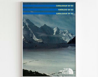 The North Face Advertising Poster, 80s Style Outdoor Print, Vintage Ad ...