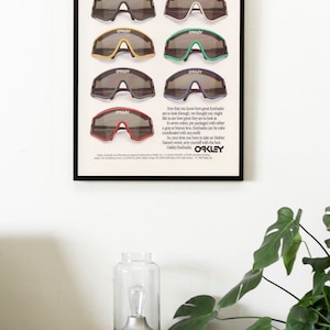 Oakley Advertising Poster, 90's Style Print, Ad Wall Art, Vintage ...