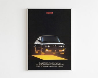 BMW Advertising Poster, 90s BMW M-style Print, Vintage Design, Racing Ad Wall Art, Magazine ...