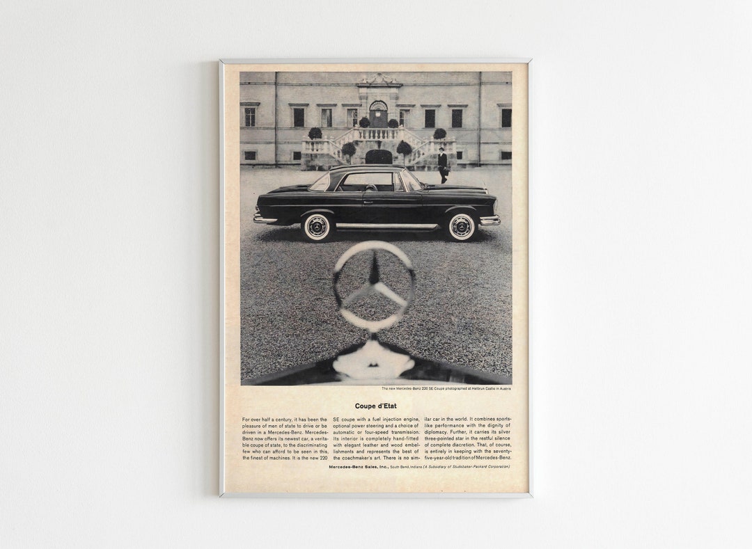 Mercedes-benz Advertising Poster, 60s Style Print, Vintage Design ...