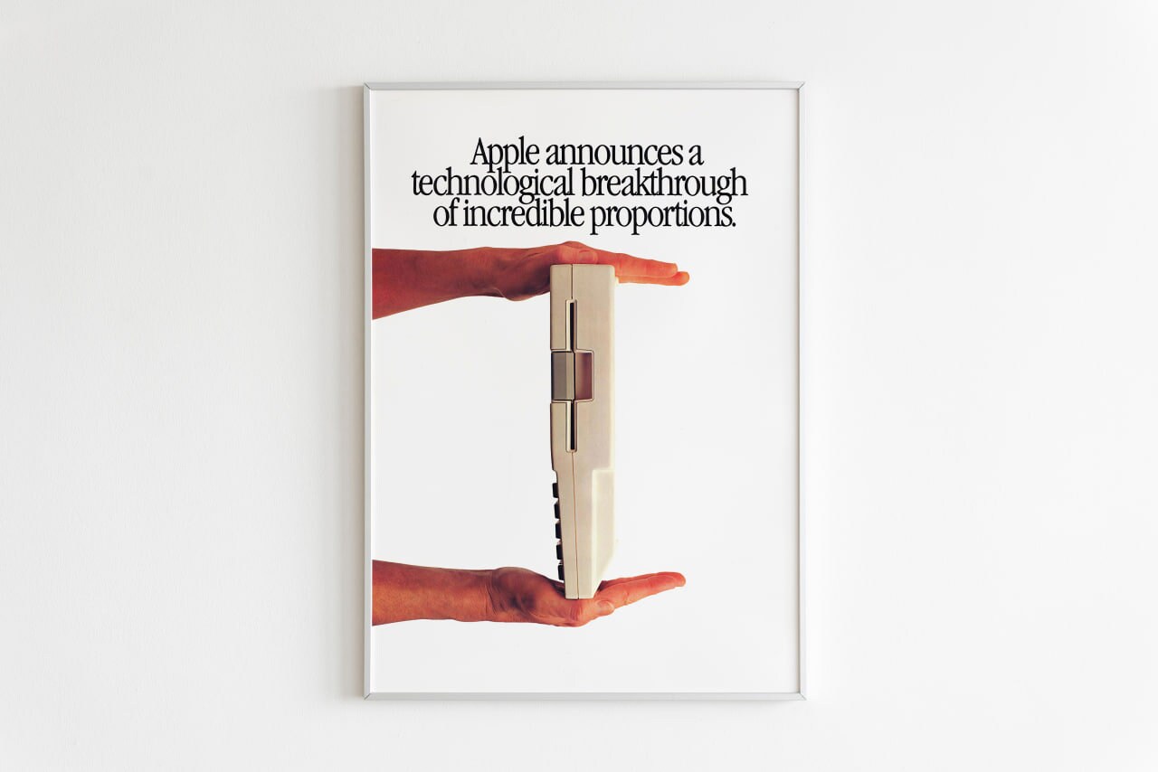 Apple Advertising Poster, 80s Retro Style Print, Vintage Design Wall ...