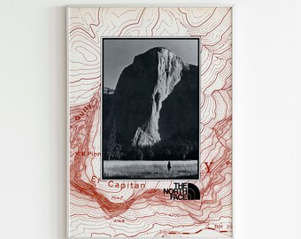 The North Face Advertising Poster, 80s Style Outdoor Print, Vintage Ad ...