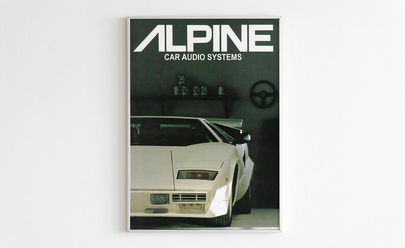 Alpine Sound System Advertising Poster, Racing 90s Style Print, Vintage ...