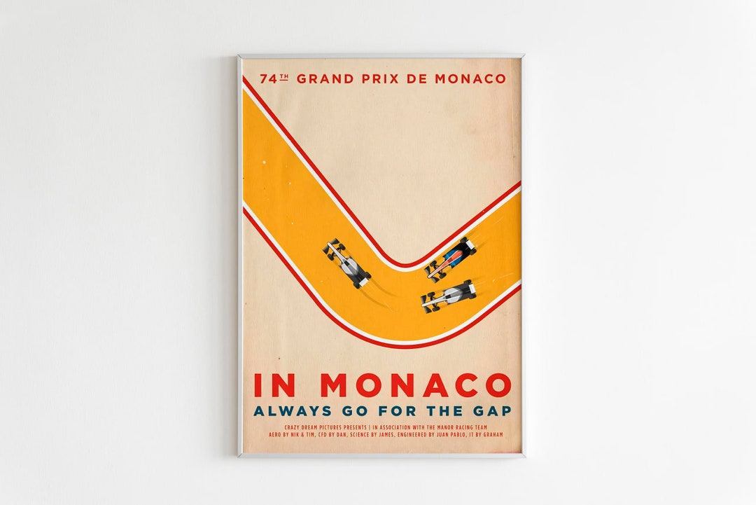Grand Prix of Monaco Advertising Poster, Formula 1 Style Print, Ad Wall ...
