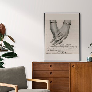 Cartier Advertising Poster, 70's Style Print, Ad Wall Art, Vintage ...