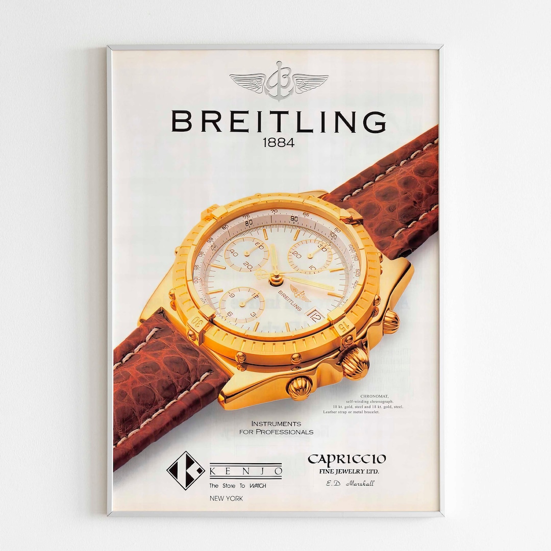 Breitling Watch Advertising Poster Vintage Design 90's - Etsy