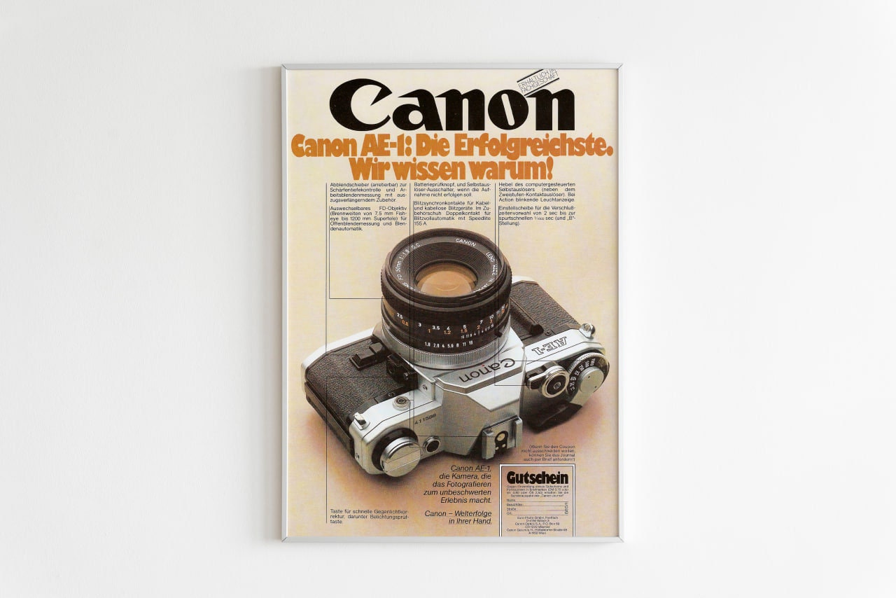 Canon Advertising Poster 70's Style Print Ad Wall Art - Etsy