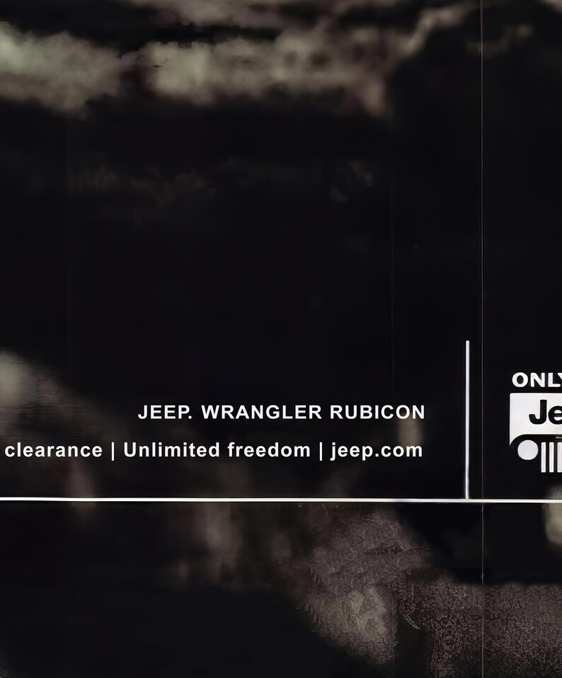 Jeep Wrangler Rubicon Advertising Poster, USA Car 70s Style Print ...