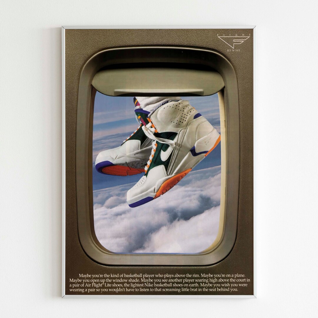 Nike Air Flight Advertising Poster, 90s Style Shoes Print, Vintage Ad ...