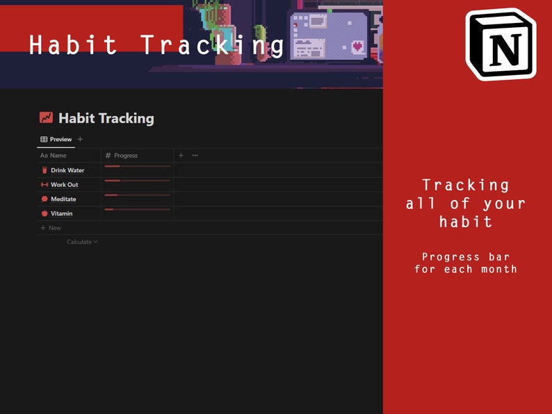 Red Japanese Dark Mode Anime Notion Template Personal - Etsy