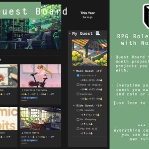RPG Role Play | Dark Mode | Notion Template | Personal Planner ...