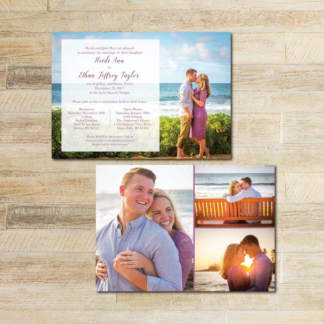 Collage Photo Wedding Invitation, Customizable - Etsy