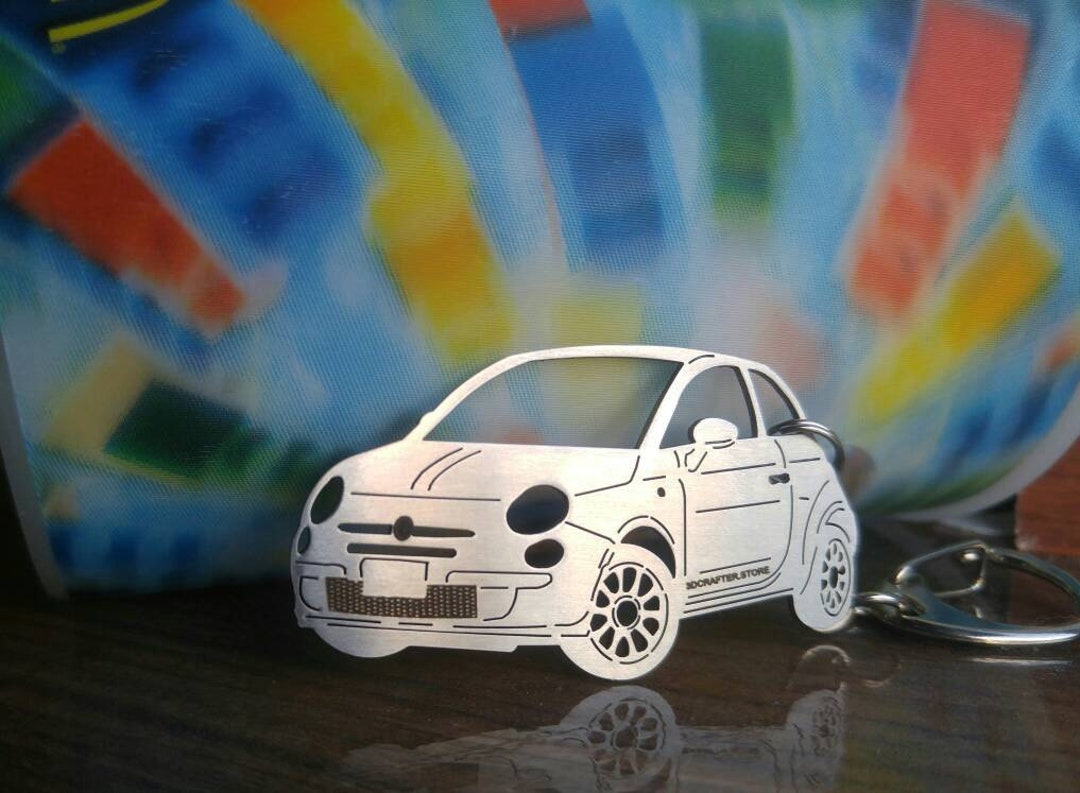 Автомобильный брелок Fiat 500, Металлический автомобильный аксессуар ...