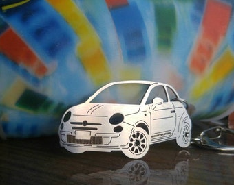 Fiat 500 Keychain - Etsy