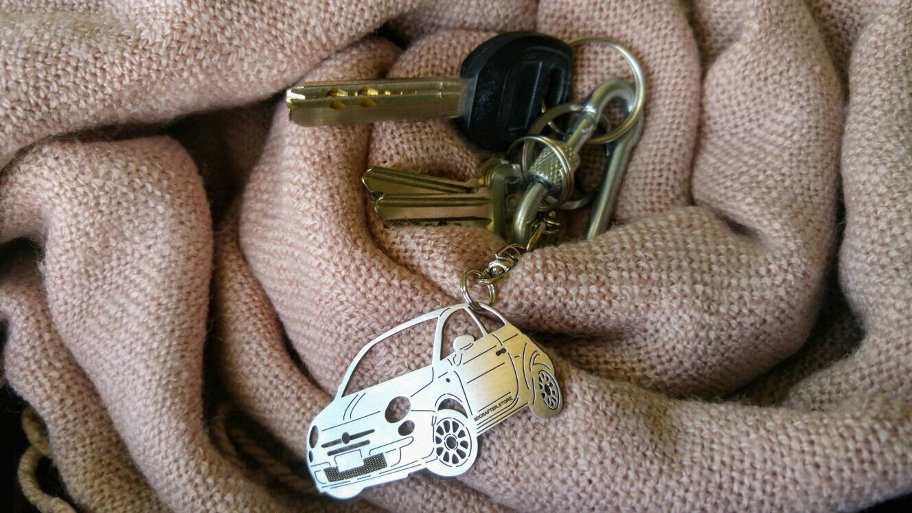 Автомобильный брелок Fiat 500 Металлический автомобильный - Etsy