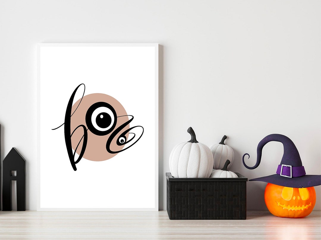 Halloween Boo Sign, You've Been Booed Creepy Cute Print, Spooky Eyeball ...
