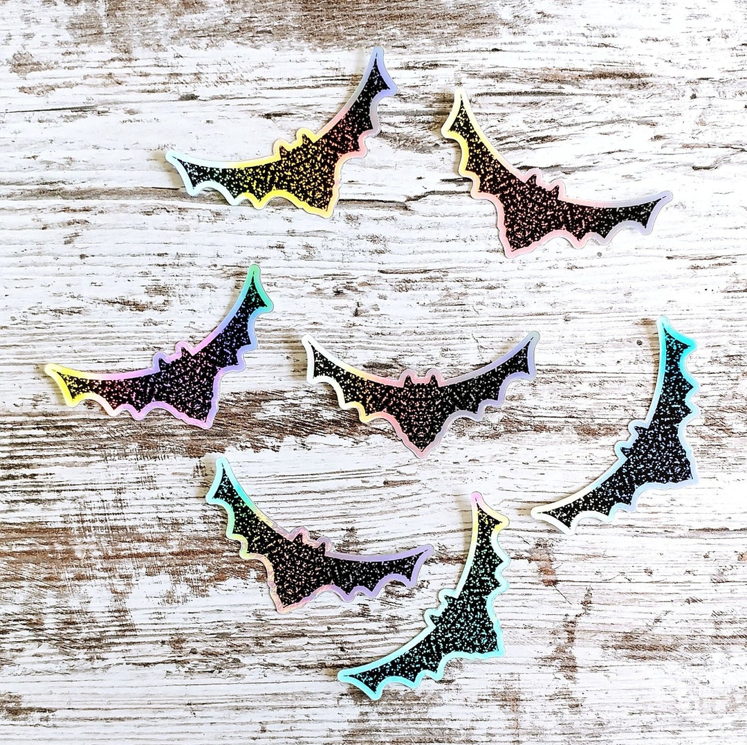 Holographic Spooky Bat Sticker, Creepy Cute Junk Journal Vinyl Sticker ...