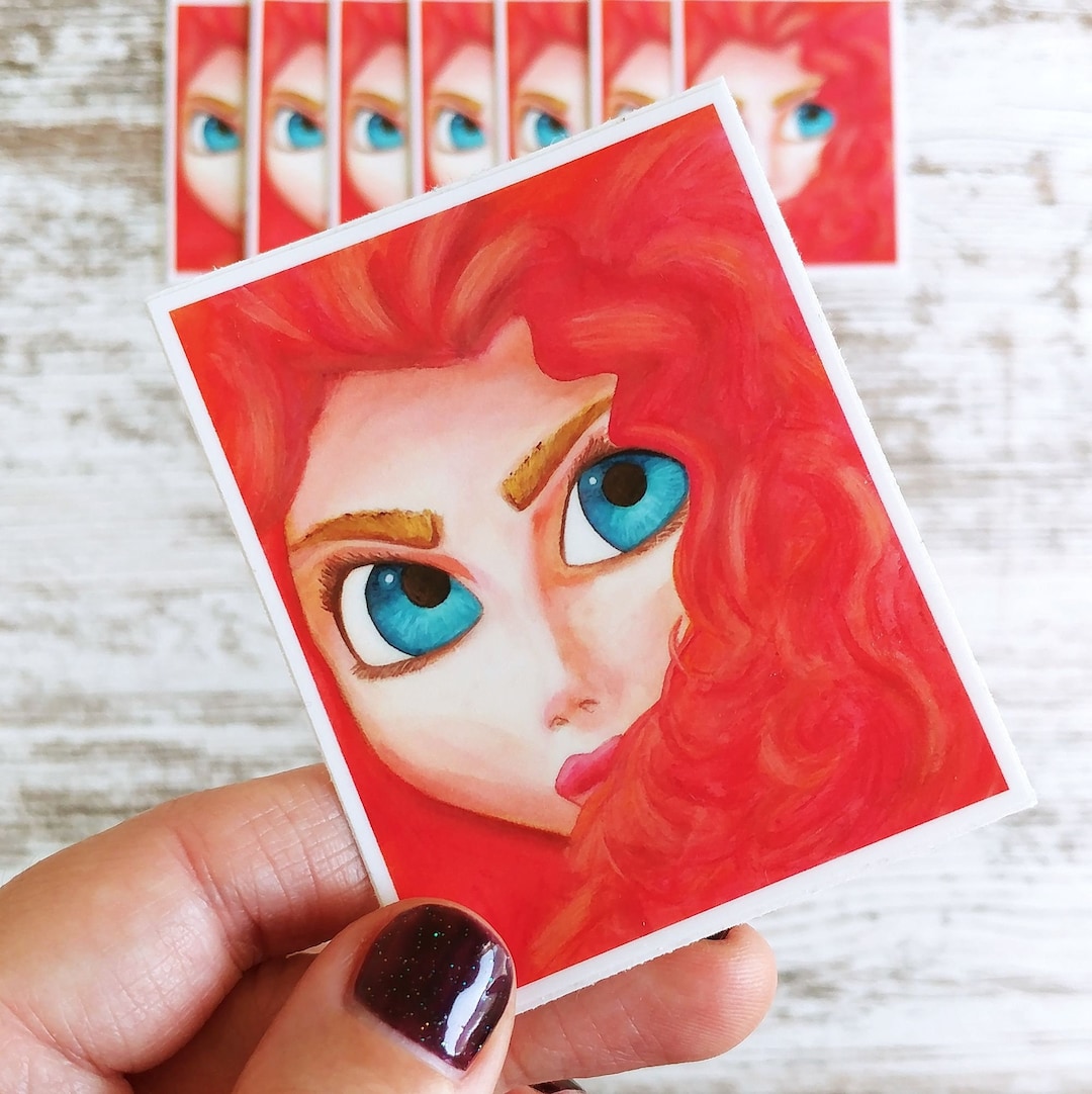 Princess Merida Brave Cute Vinyl Scrapbook Sticker, Princess Party ...