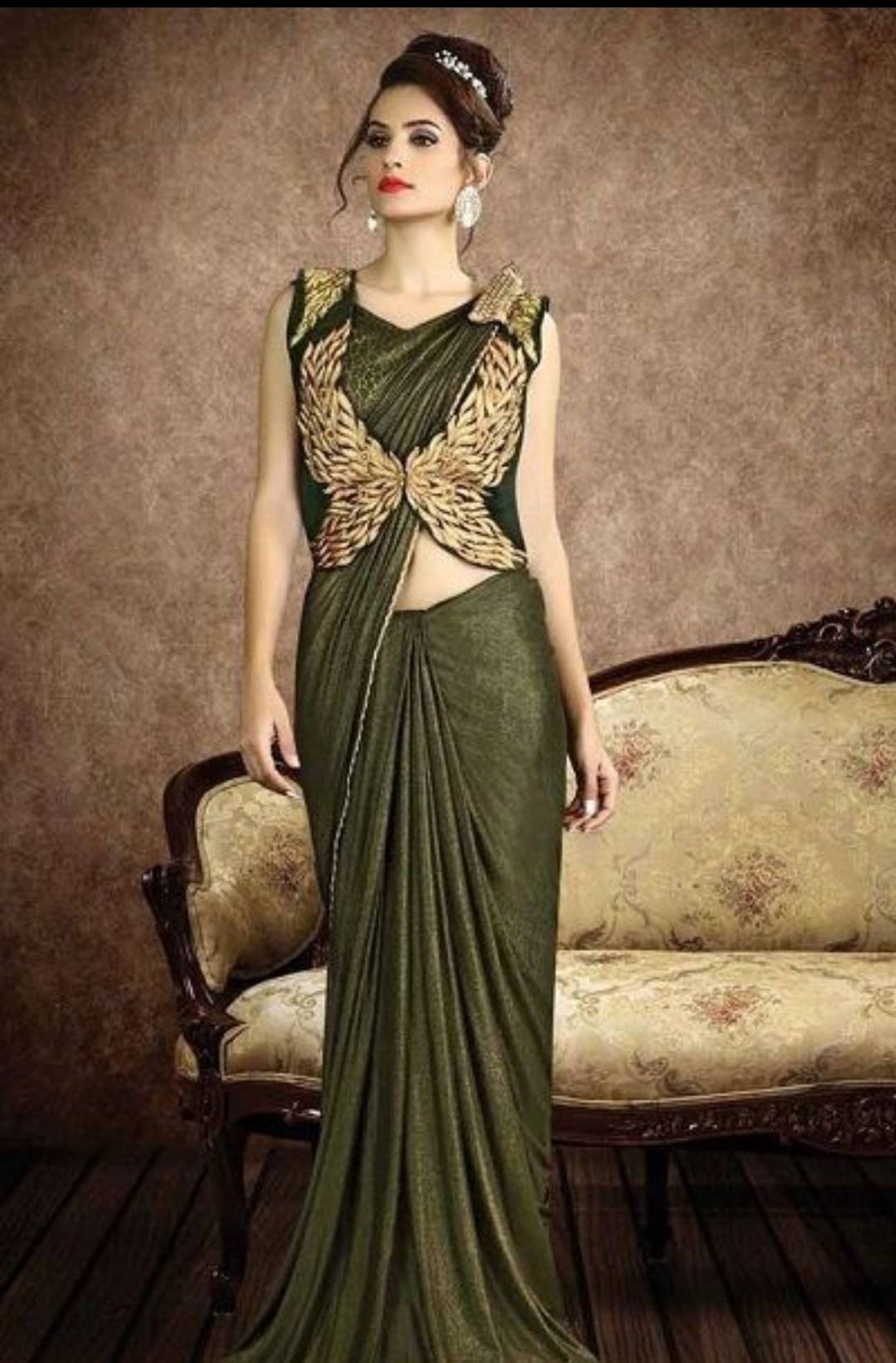 Plain Sari With Designer Jacket - Etsy