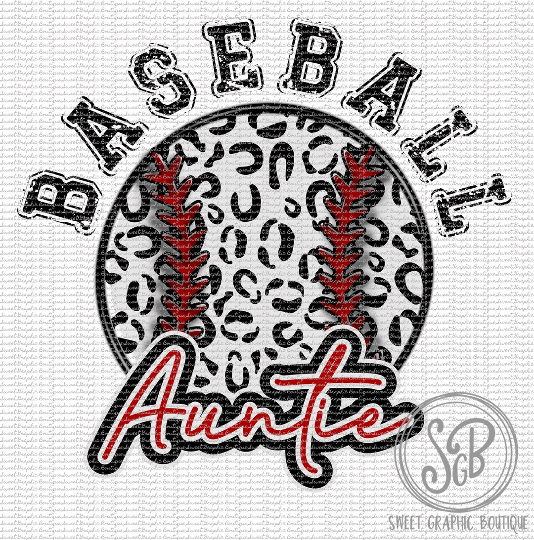 Baseball Auntie Leopard Cheetah PNG, Baseball PNG, Distressed, Leopard ...